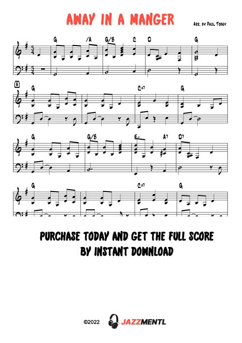 Away In A Manger Sheet Music PDF Jazzmentl